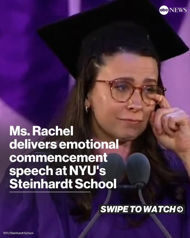 NEWS Ms. Rachel delivers emotional commencement speech at NYU's ...