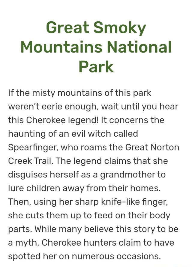 Great Smoky Mountains National Park If the misty mountains of this park ...