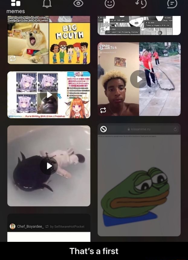 Memes SS That's a first - That’s a first - iFunny