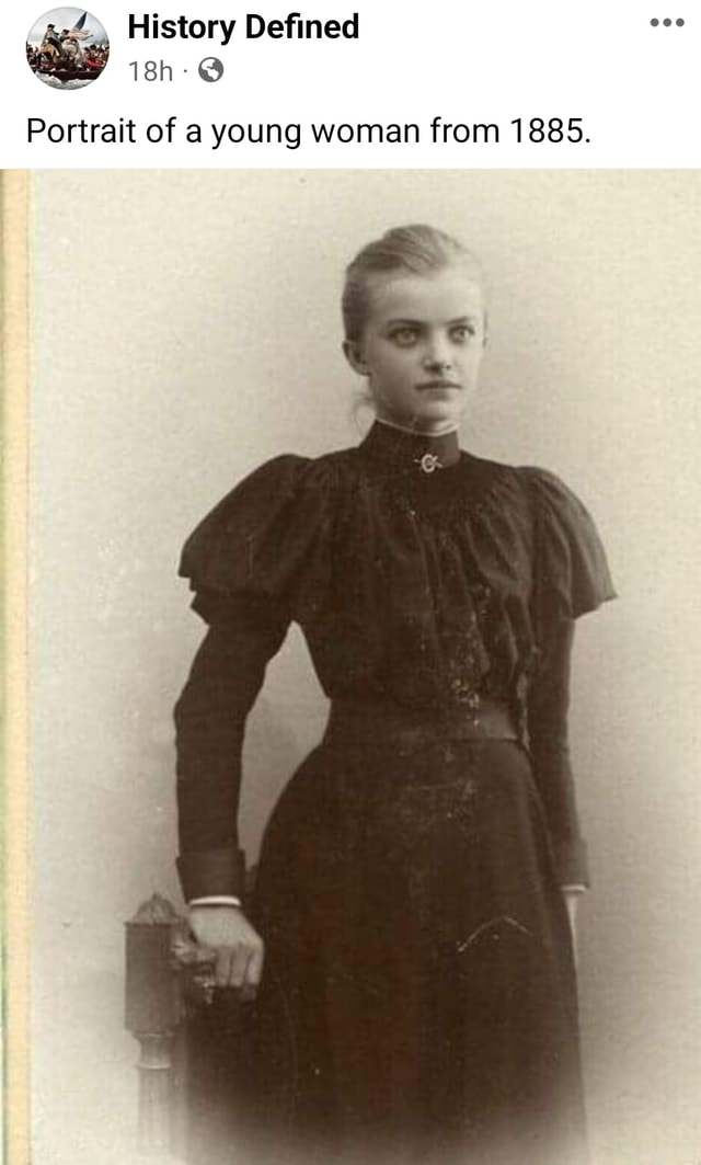 History Defined Portrait of a young woman from 1885. - iFunny