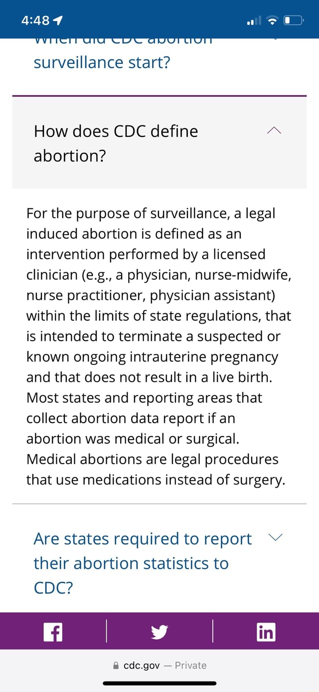 Surveillance start? How does CDC define "NN abortion? For the purpose ...