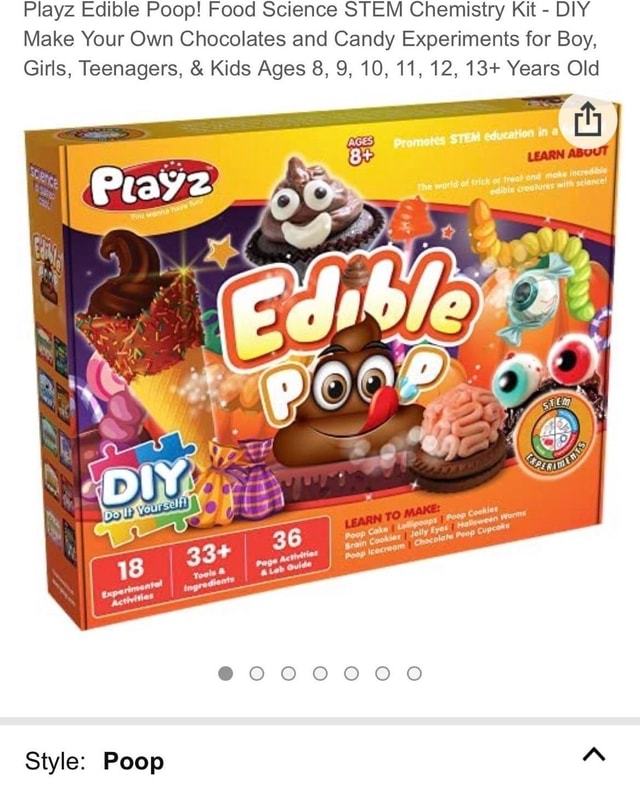 Playz Edible Poop! Food Science STEM Chemistry Kit - DIY Make Your Own ...