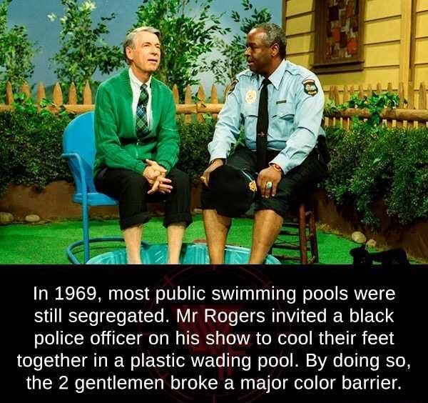 In 1969, most public swimming pools were still segregated. Mr Rogers ...