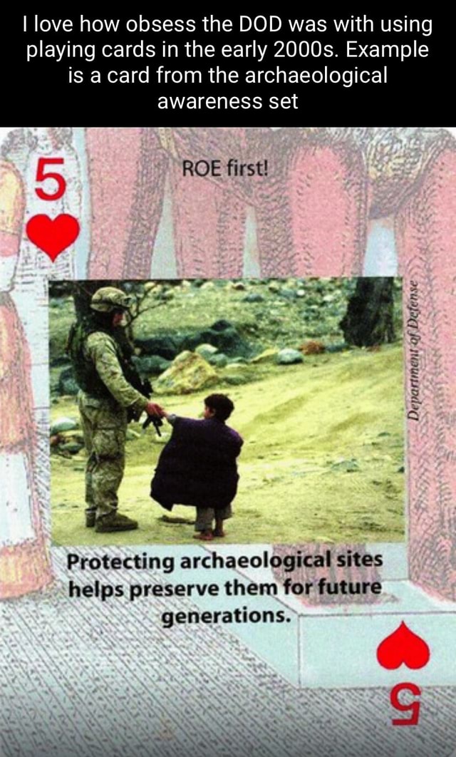 I love how obsess the DOD was with using playing cards in the early ...