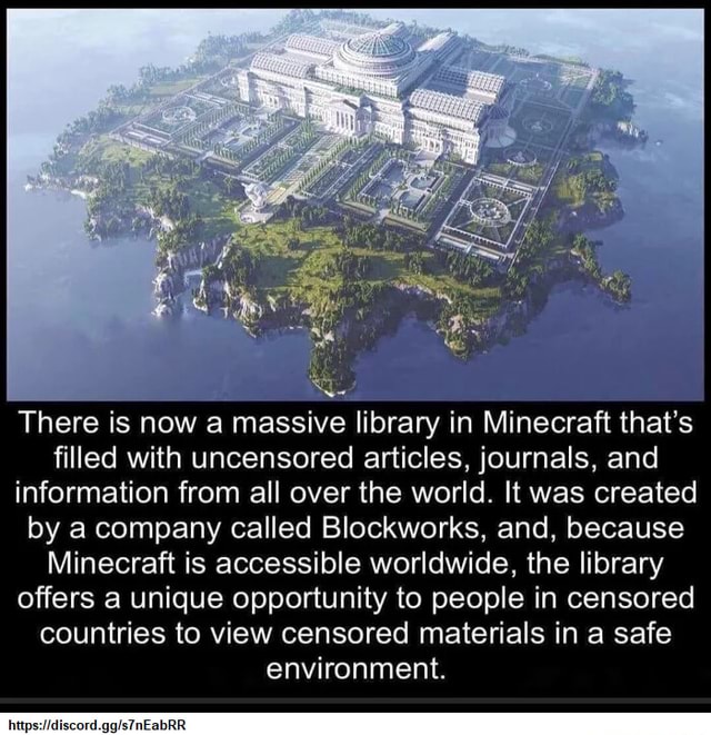 There is now a massive library in Minecraft that's filled with ...