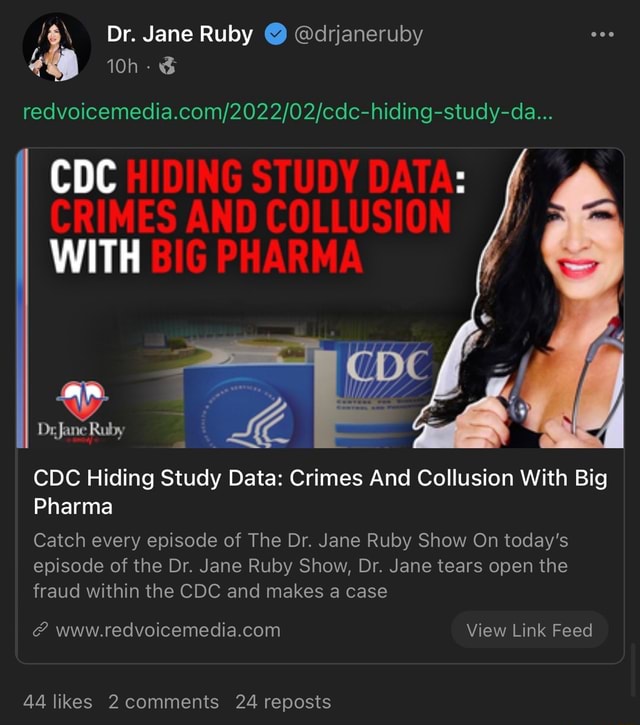 Dr. Jane Ruby @ @adrjaneruby CDC HIDING STUDY DATA: CRIMES AND ...