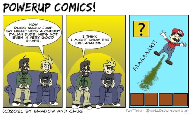 POWERUP COMICS! How DOES MARIO JUMP. GHP HE'e CHUBBY THINK EXPLANATION ...