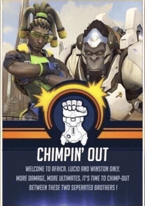 CHIMPIN' OUT WELCOME TO AFRICA. LUCIO AND WINSTON ONLY. MORE DAMAGE ...