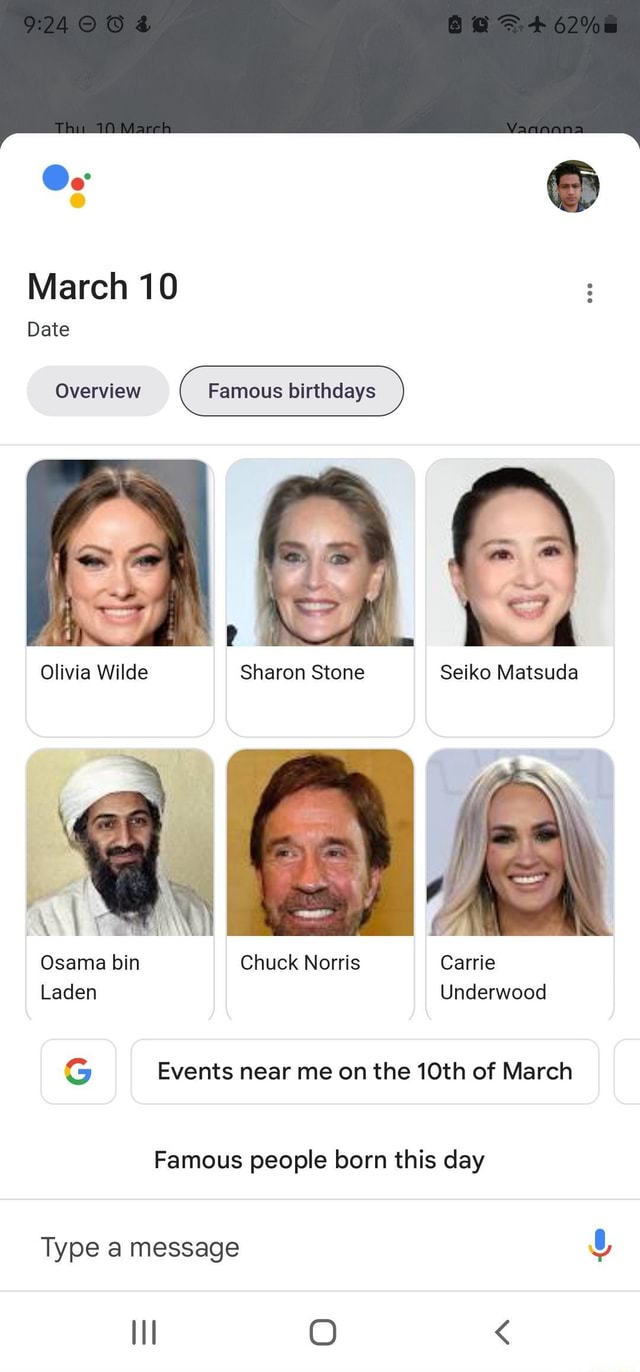 _Tho March 10 Date Overview Famous birthdays Olivia Wilde Sharon Stone ...