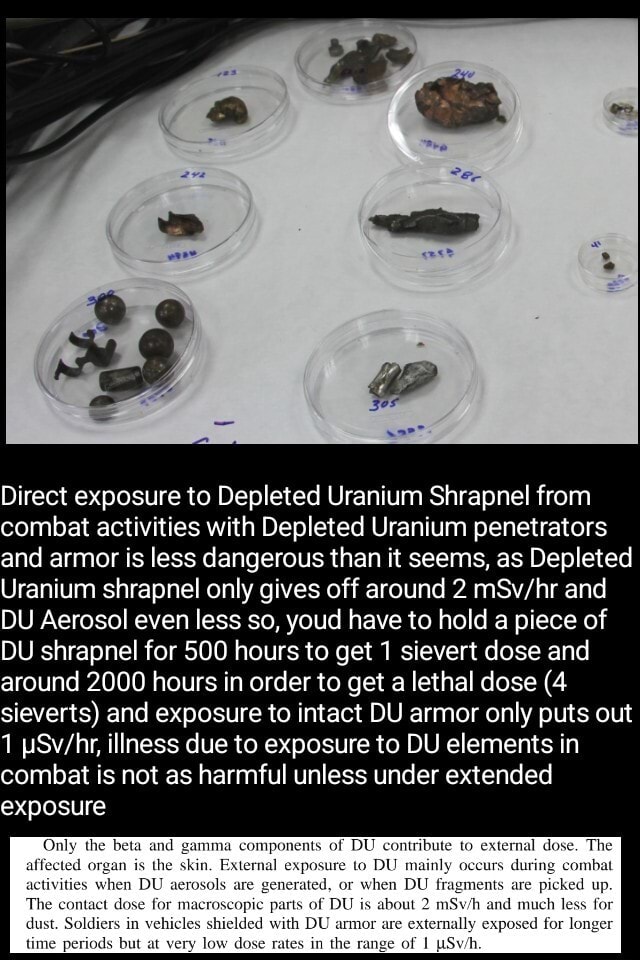 Direct exposure to Depleted Uranium Shrapnel from combat activities ...