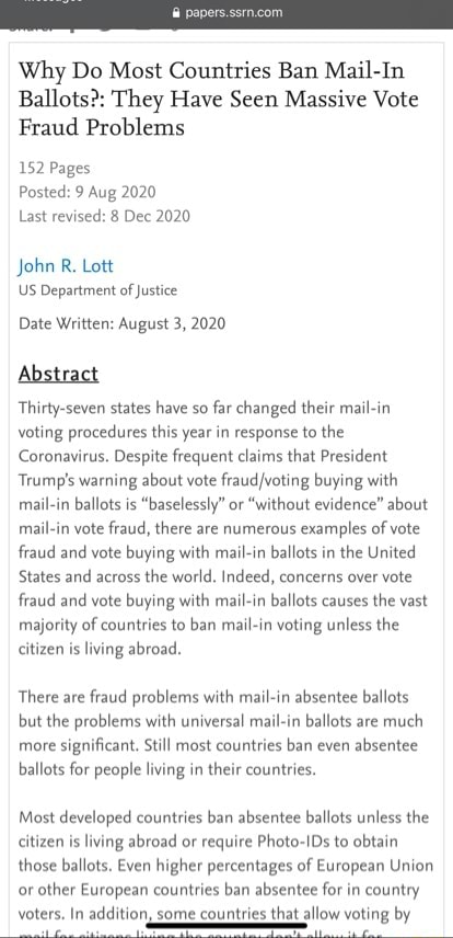 Why Do Most Countries Ban Mail-In Ballots?: They Have Seen Massive Vote ...
