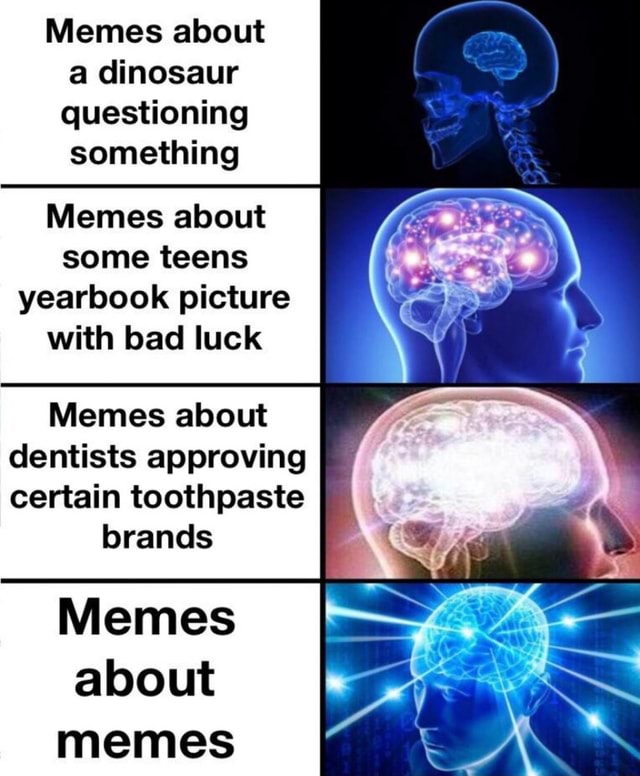 Memes about a dinosaur questioning something Memes about some teens ...