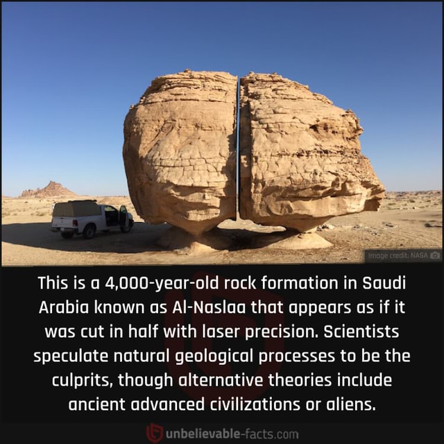 N/A - This is a 4,000-year-old rock formation in Saudi Arabia known as ...