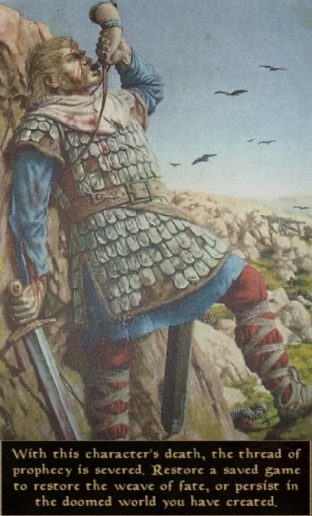 LA, With chis character's death, the thread of I prophecy is severed ...