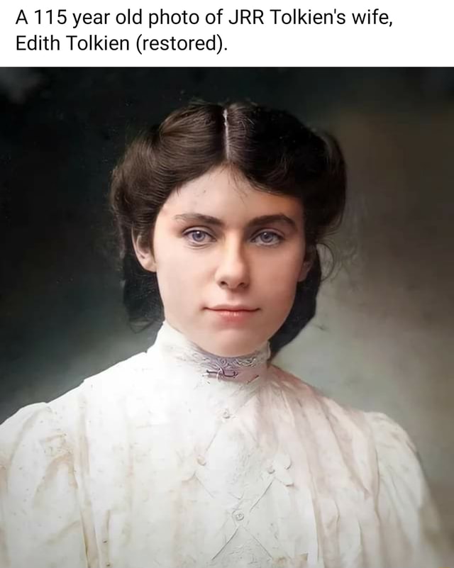 A115 year old photo of JRR Tolkien's wife, Edith Tolkien (restored ...