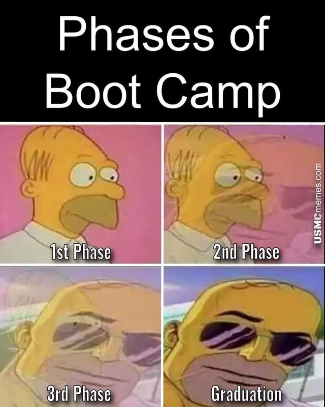 Meme 1050 - Transformation - Phases of Boot Camp Ist Phase Phase Phase ...