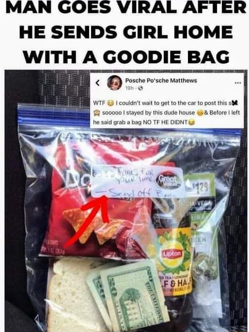 MAN GOES VIRAL AFTER HE SENDS GIRL HOME WITH A GOODIE BAG le che Posche ...