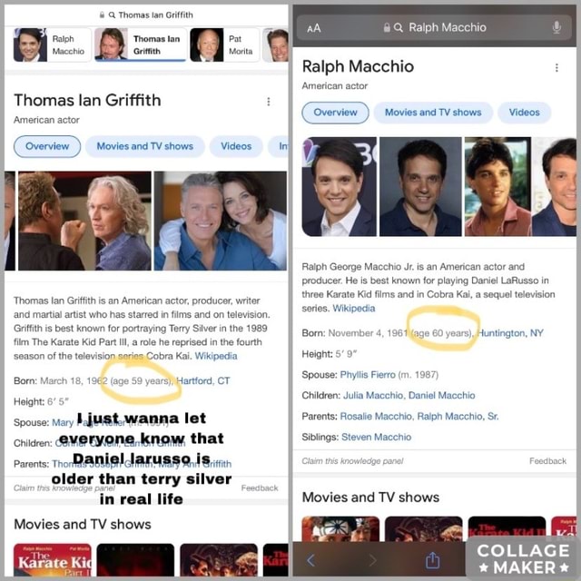 Thomas tan Griffith 'Thomas tan Pat Ralph Macchio Thomas lan Griffith ...