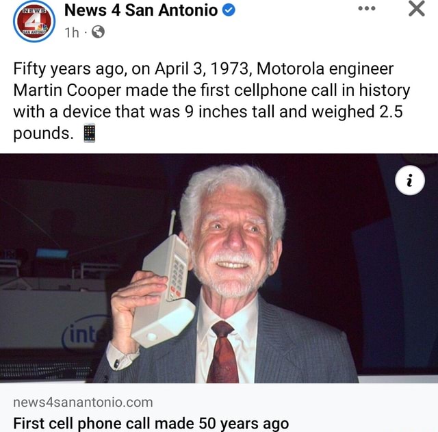 News 4 San Antonio @ OK Fifty years ago, on April 3, 1973, Motorola ...