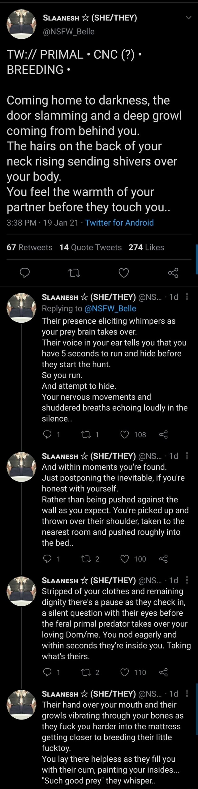 SLAANESH @NSFW_Belle PRIMAL CNC BREEDING Coming home to darkness, the ...