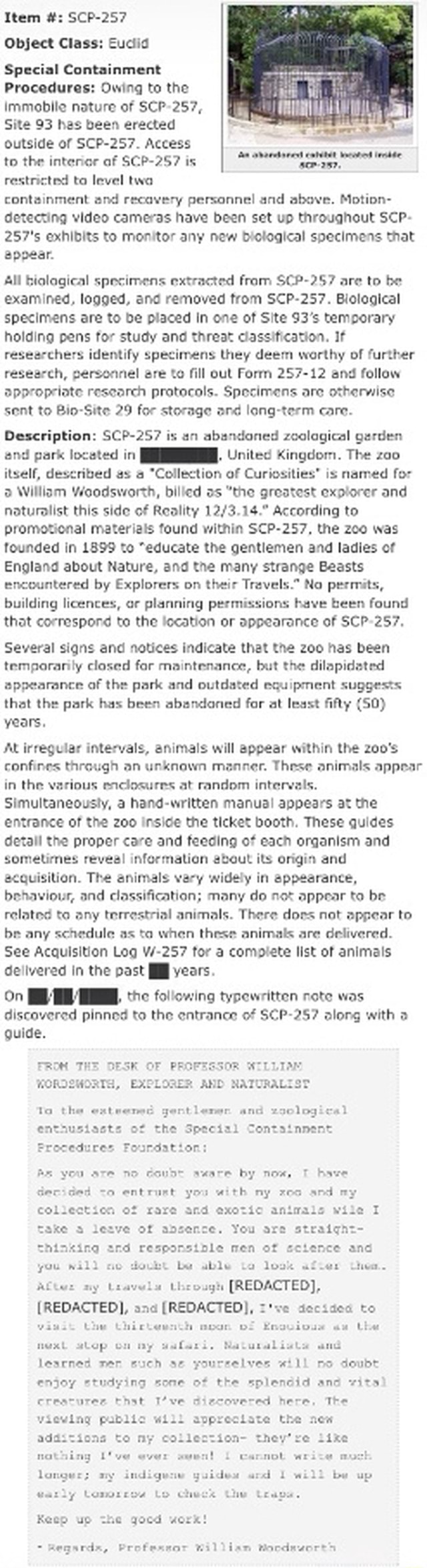 Object Class: Cudid Special Containment Procedures: Owing to the ...