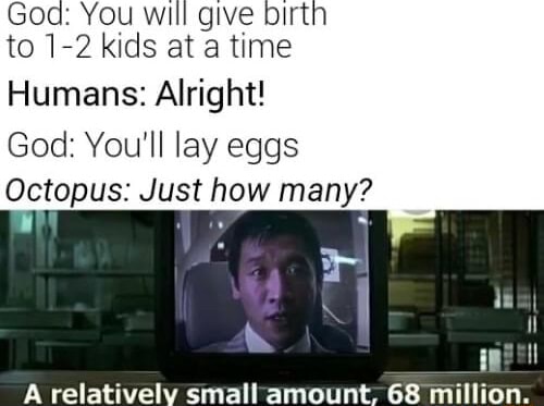 God You will give birth to 1-2 kids at a time Humans: Alright! God: You ...