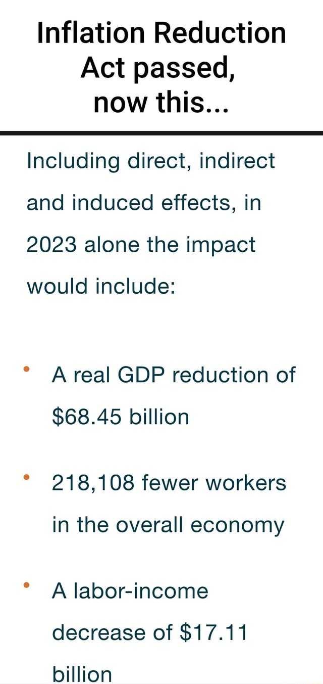 Inflation Reduction Act passed, now this... Including direct, indirect ...
