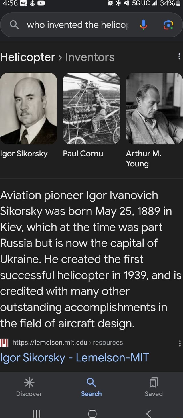 SGUC who invented the helico, Helicopter > Inventors Arthur M. Young ...