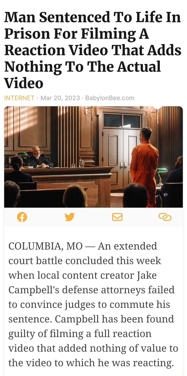 Man Sentenced To Life In Prison For Filming A Reaction Video That Adds ...