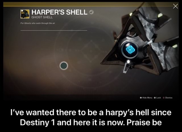 HARPER'S SHELL O . I've wanted there to be a harpy's hell since ...