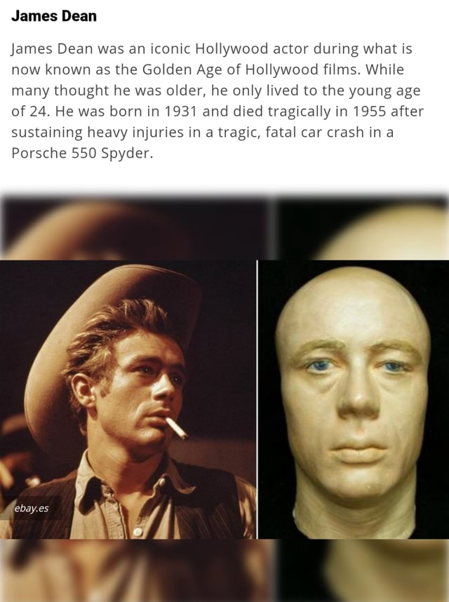 James Dean James Dean was an iconic Hollywood actor during what is now ...