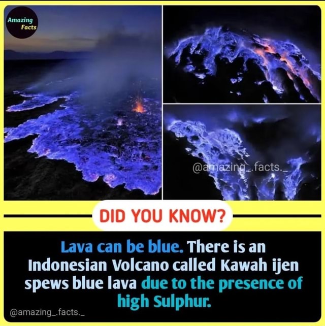 DID YOU KNOW? Lava can be blue. There is an Indonesian Volcano called ...
