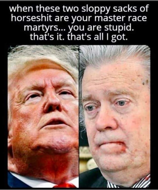 When these two sloppy sacks of horseshit are your master race martyrs ...