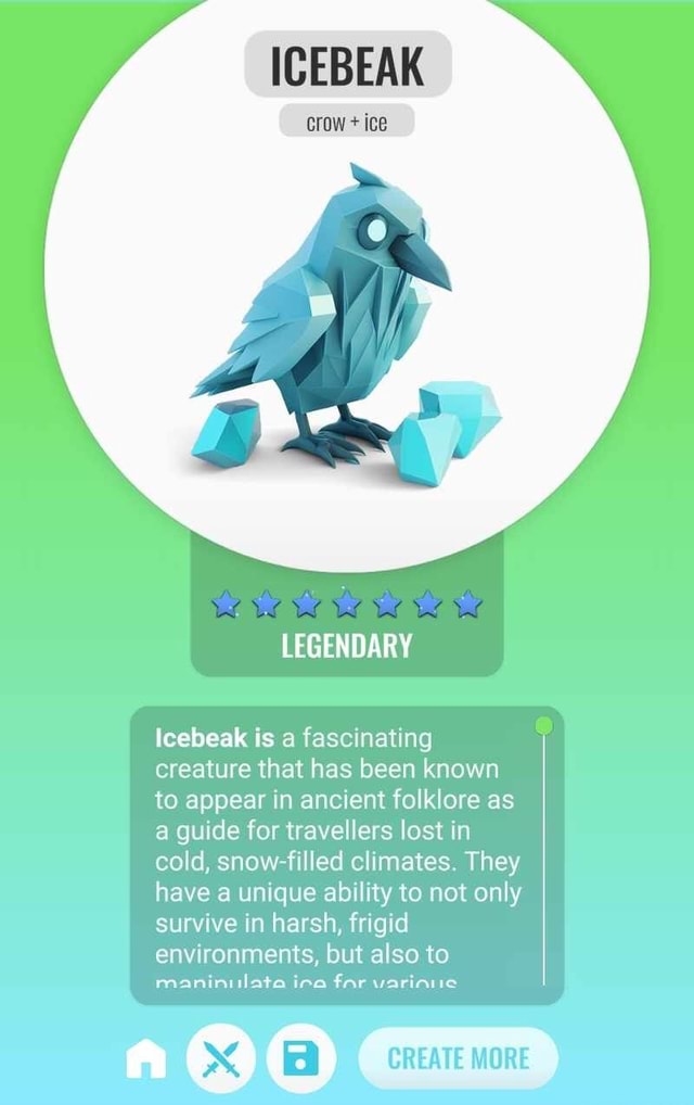 BEAK crow ice LEGENDARY Icebeak is a fascinating creature that has been ...