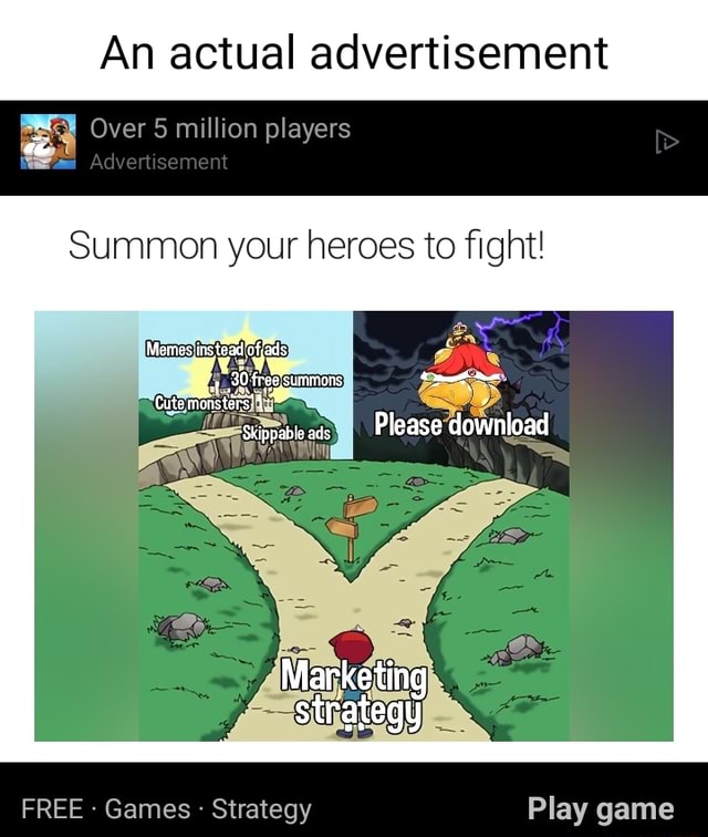 An actual advertisement Over 5 million players Advertisement Summon ...