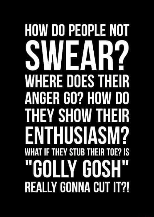 HOW DO PEOPLE NOT SWEAR? WHERE DOES THEIR ANGER GO? HOW DO THEY SHOW ...