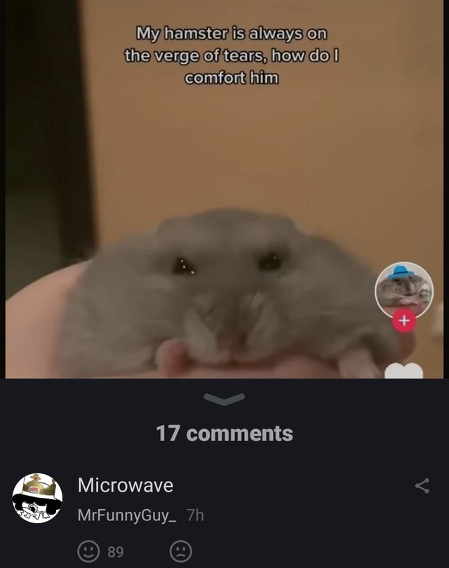 My hamster is elways em the of tears, do 17 comments Microwave ...