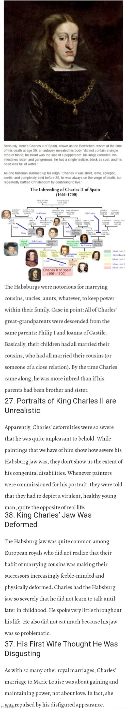 And completely before he was on the verge of death, but The Inbreeding ...