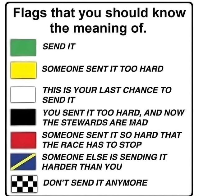 Flags that you should know the meaning of. I SEND IT SOMEONE SENT IT ...