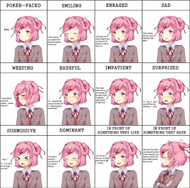 POKER-FACED SMILING ENRAGED SAD WEEPING - iFunny