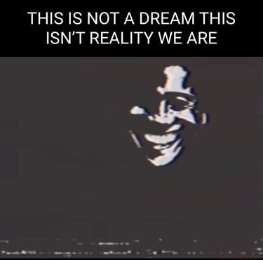 THIS IS NOT A DREAM THIS ISN'T REALITY WE ARE - iFunny