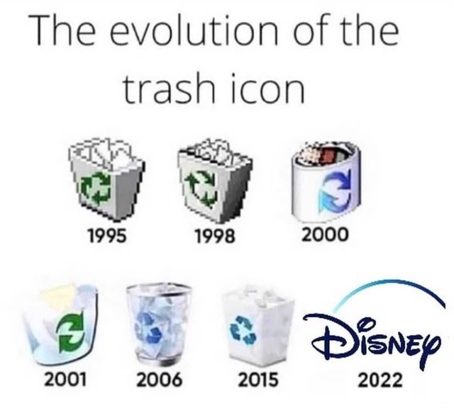 The evolution of the trash icon 2000 al 2001 2006 - iFunny