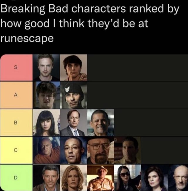 Breaking Bad characters ranked by how good I think they'd be at ...