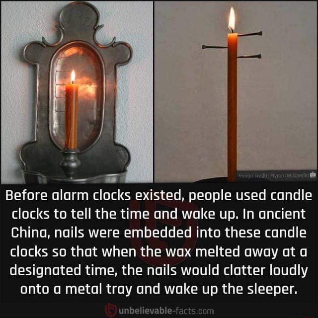 Before alarm clocks existed, people used candle clocks to tell the time ...