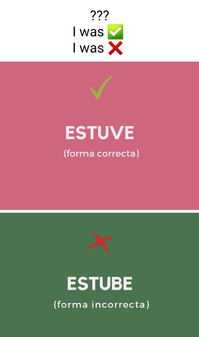 ESTUVE (forma correcta) ESTUBE (forma incorrecta) - iFunny