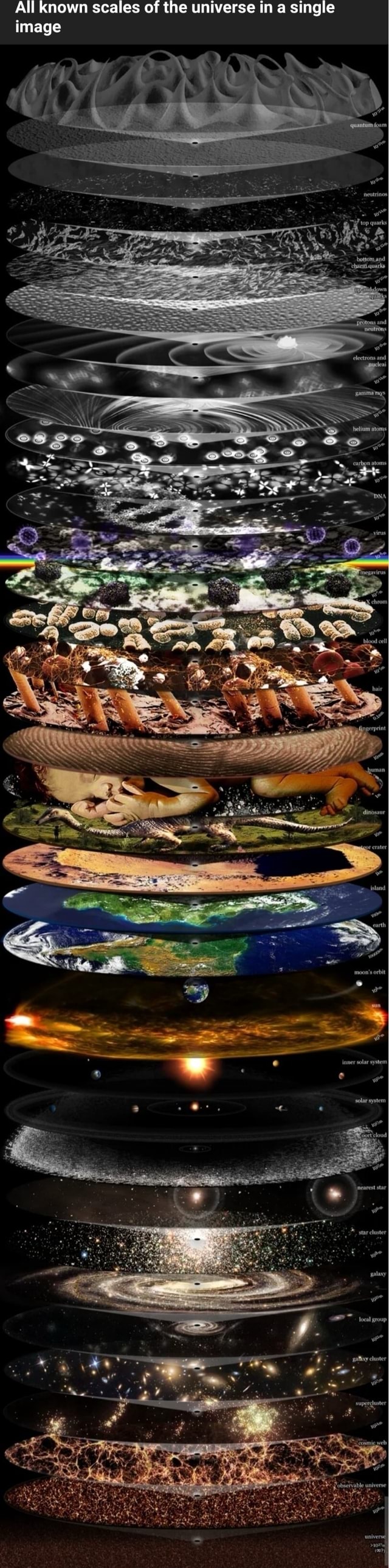 All known scales of the universe in a single image we * nearest star ...