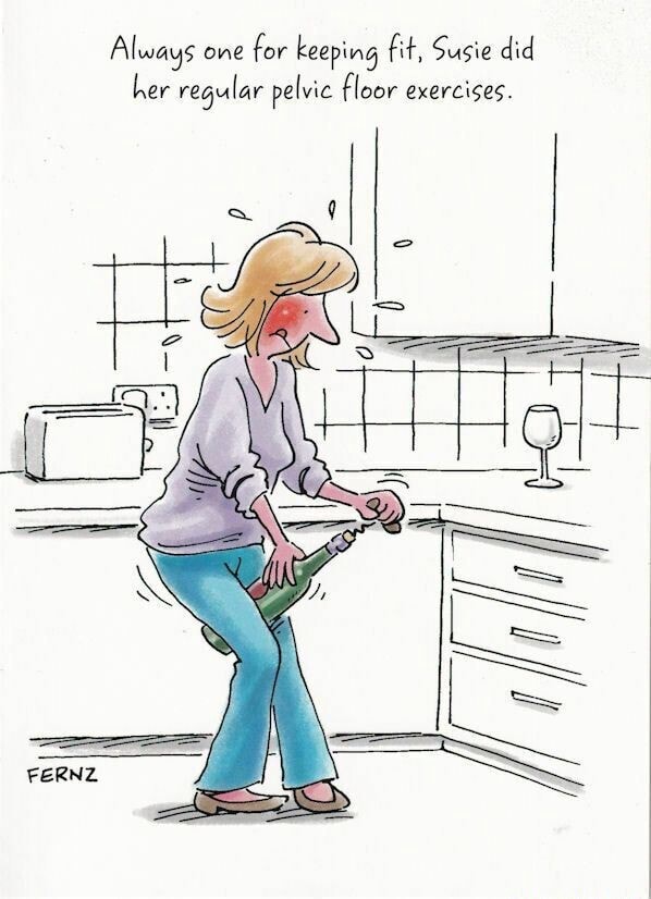 Always one for keeping fit, Susie did her regular pelvic floor ...