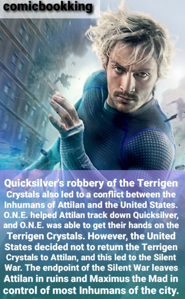 Quicksilver's robbery of the Terrigen Crystals also led to a conflict ...