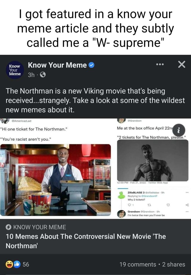 I got featured in a know your meme article and they subtly called me a ...