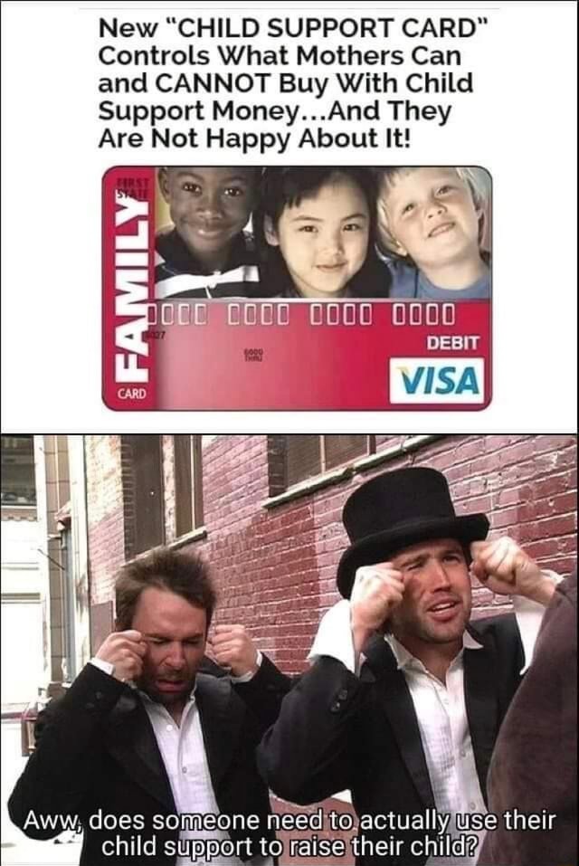 New "CHILD SUPPORT CARD" Controls What Mothers Can and CANNOT Buy With ...